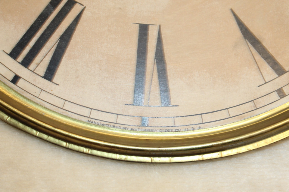 ANTIQUE WATERBURY CLOCK CO “REGULATOR” WALL BRASS & METAL CLOCK FACE ...