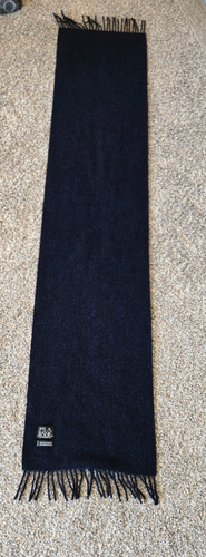 Jos A Bank 100% Cashmere Scarf Blue/blue Fringes Soft Casual ...