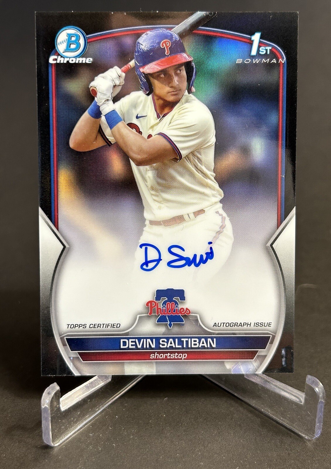 2023 Bowman Chrome Draft 1st Auto DEVIN SALTIBAN Black Refractor /75 ...