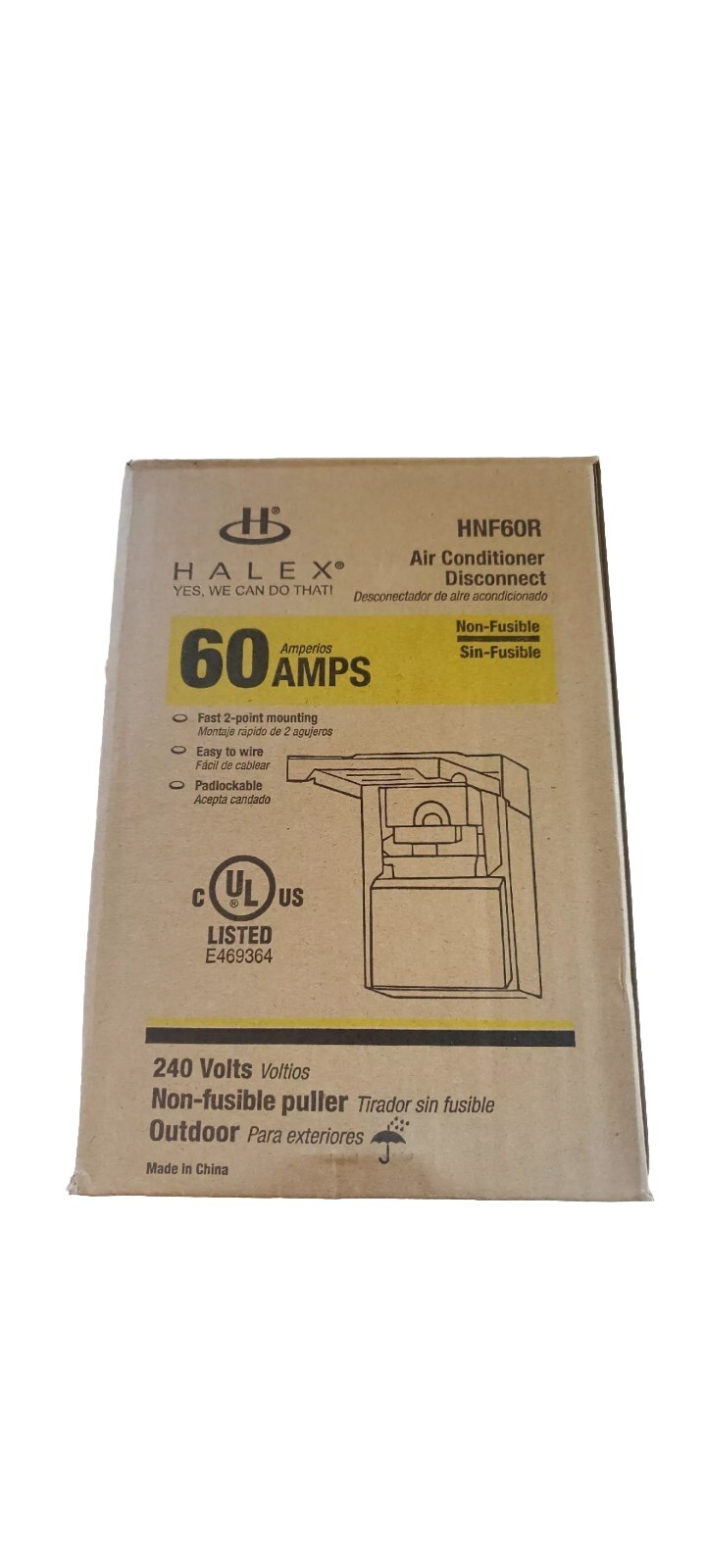 HALEX HNF60R 60-AMP Non-Fuse Air Conditioner Disconnect 51411600013| eBay