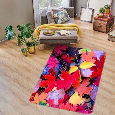 3D Red Maple Leaf NAO5024 Game Rug Mat Elegant Photo Carpet Mat Fay ...