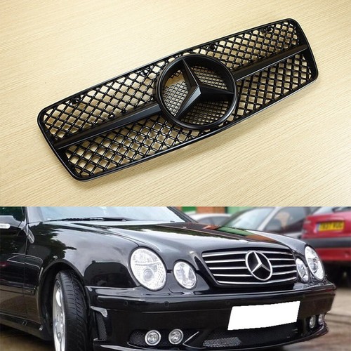 For Mercedes-BENZ W208 C208 CLK-Class 1997-2002 Front Grille ABS Matte ...