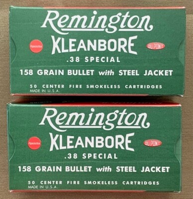 REMINGTON WWII CAL. .38 SPL 158 GRAIN BALL W/STEEL JKT NEW REPLICA AMMO ...