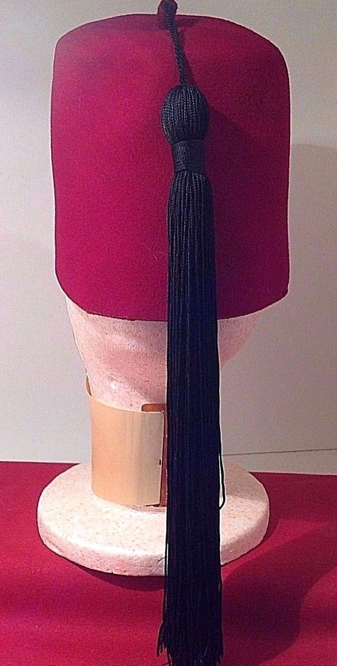 Vintage Jeweled Shriner SYRIA Masonic Fez Hat Cap w/ Tassel size 6 7/8 ...