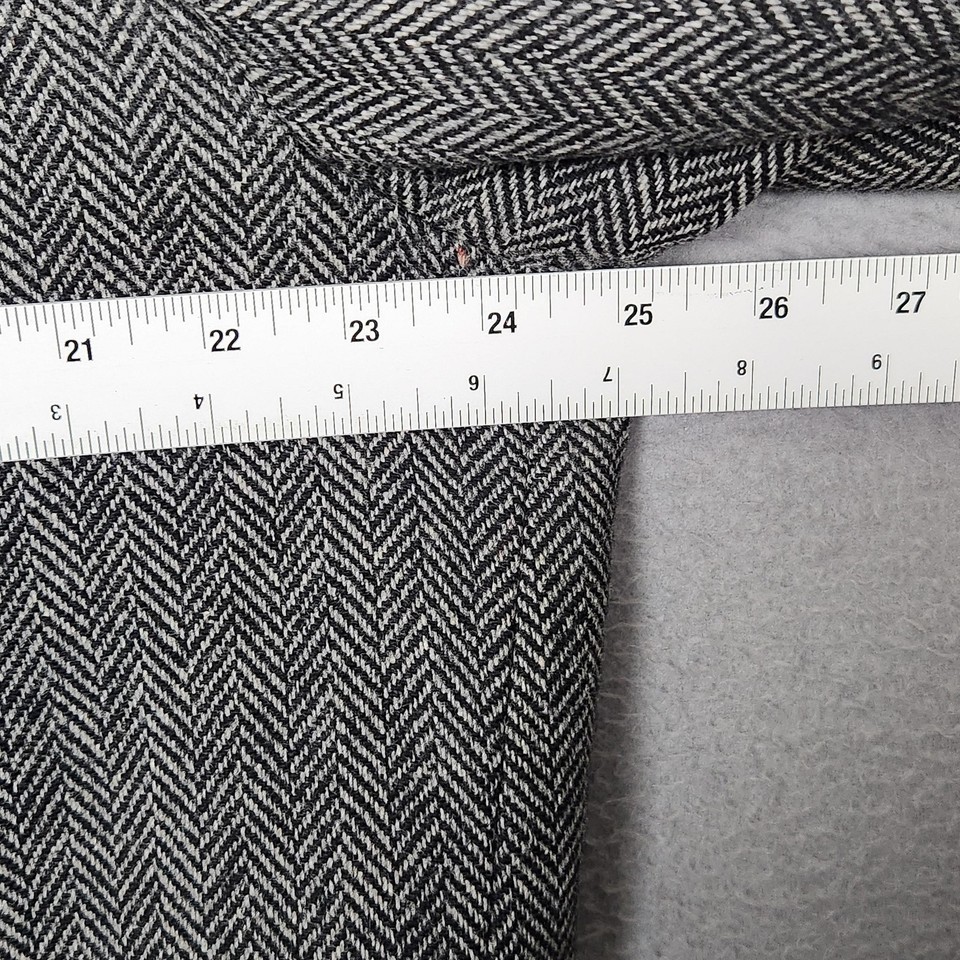 Vintage Hart Schaffner Marx Overcoat Mens XL Gray Wool Herringbone Coat ...