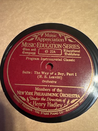 Henry Hadley Music Appreciation 2x78 RPM HS Leavitt - The Way Of A Boy ...