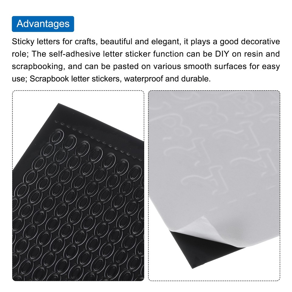 8 Sheets Art Stickers Decals Black Chains Sticker Self Adhesive for ...