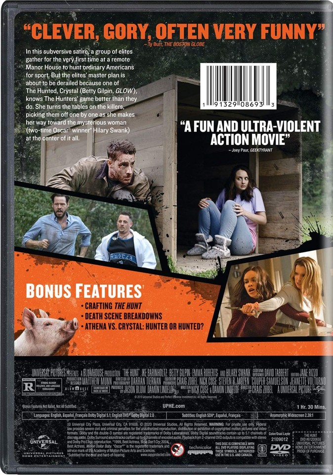 The Hunt (DVD) Ike Barinholtz Betty Gilpin Emma Roberts Hilary Swank | eBay