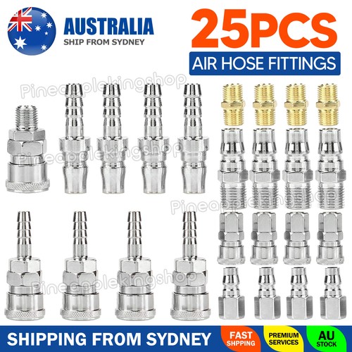25pcs Air Hose Compressor Quick Coupling Release Fittings Connector ...