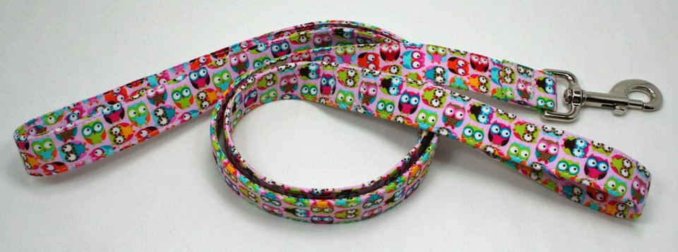 Animal Print Mini Owls on Pink Dog Lead Leash Handmade | eBay