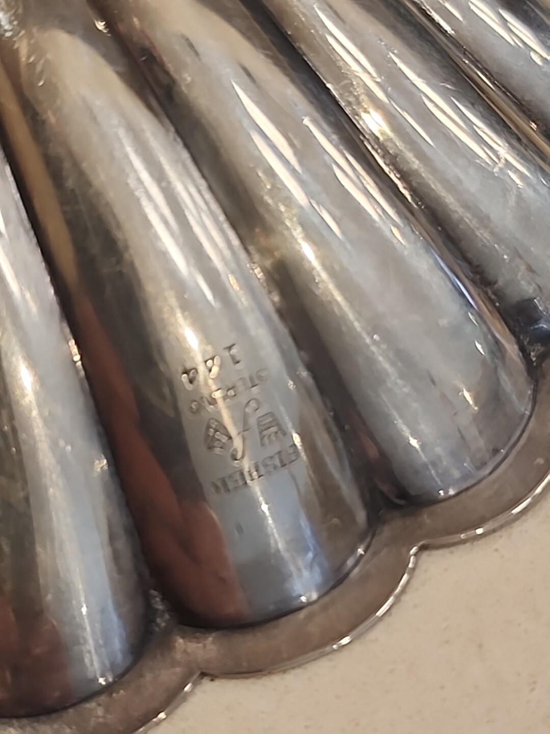 Fisher Silversmiths Sterling Silver Handled Shell Bowl with Feet #144 ...