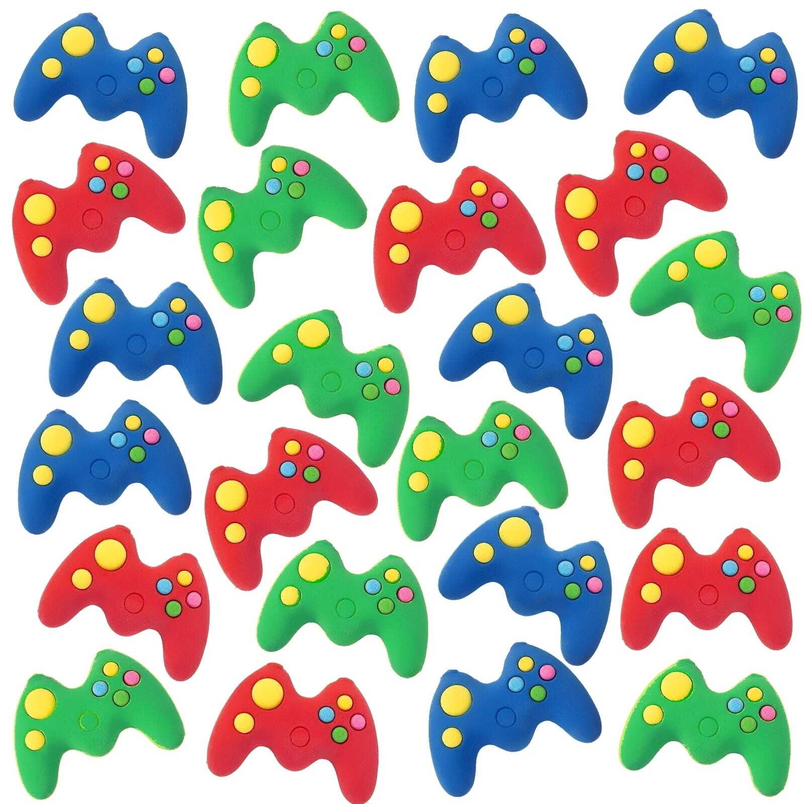 Coloured Video Gamer Controller Erasers Pack of 24 Gaming Party Favours ...