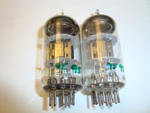 One Pair of Heavy Duty 12AT7WA Tubes, By Sylvania, Full Black Plate ...