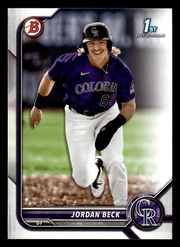 Jordan Beck 2022 Bowman Draft 1st #BD-34 Colorado Rockies ROOKIE RC ...