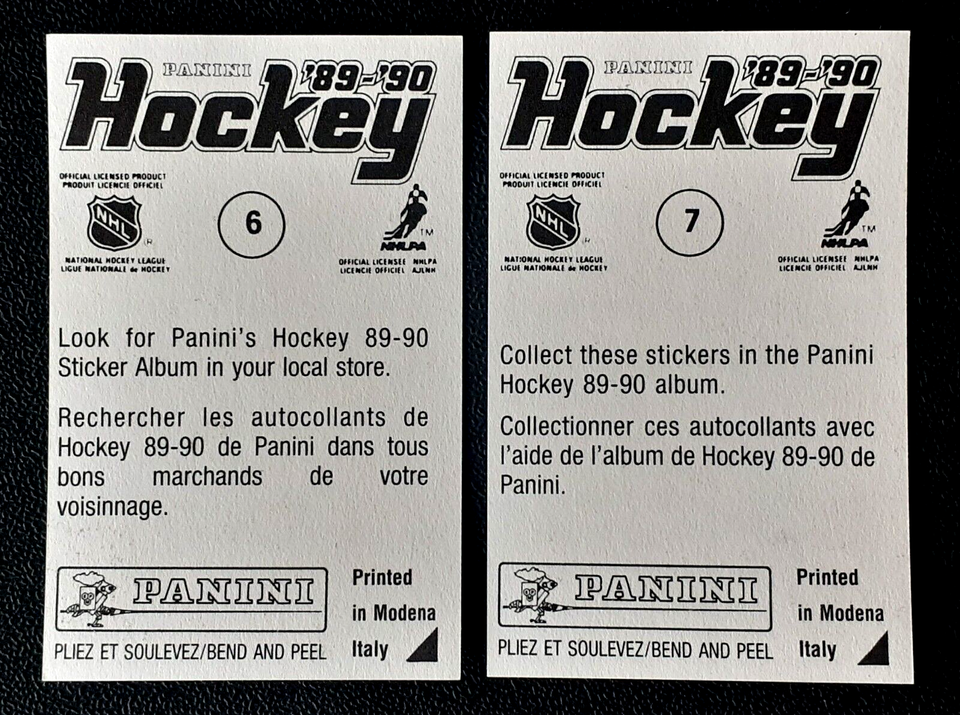 MIKE VERNON / JAMIE MACOUN / HAKAN LOOB 1989-90 PANINI STICKERS NO 6 ...