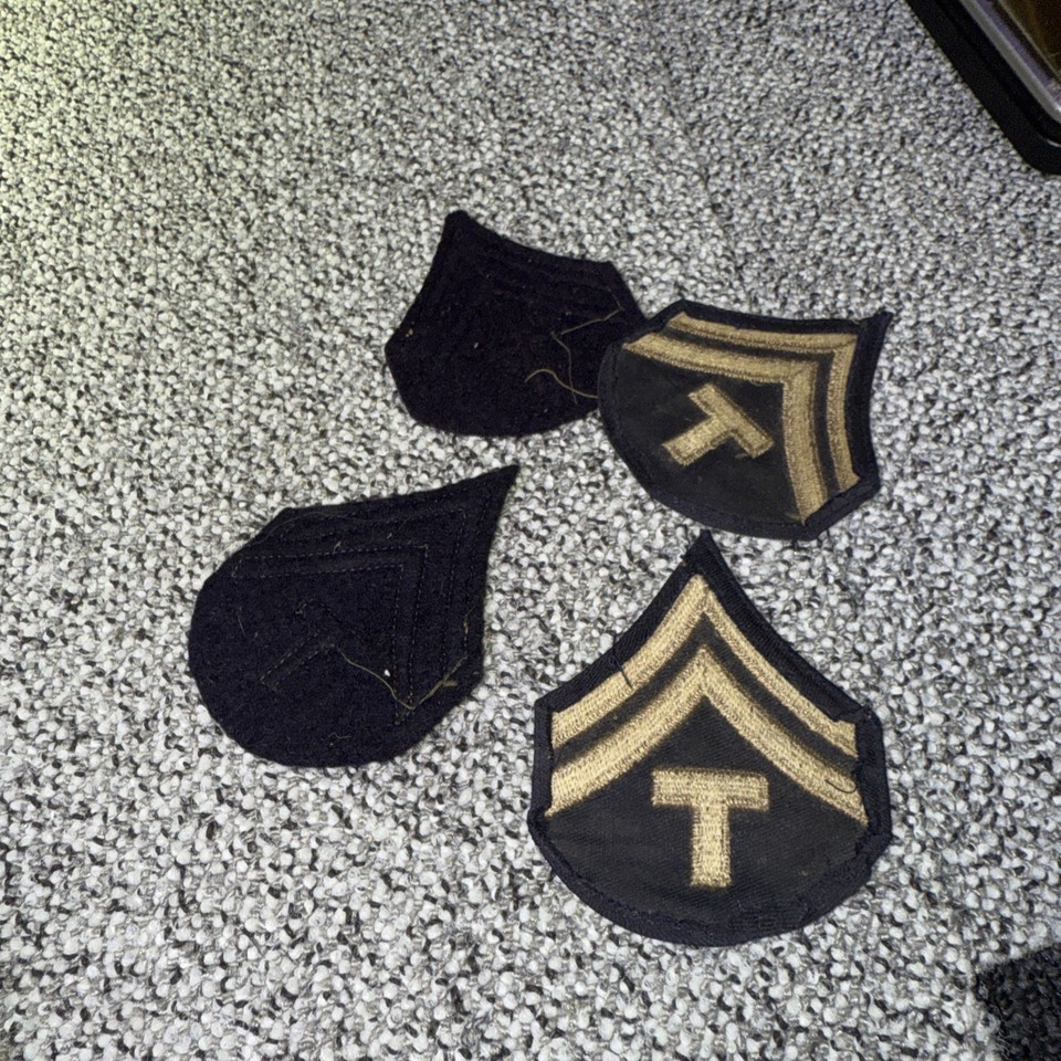 WW2 patch US army rank T/5 technician 5th. grade rank badge 2 stripes ...