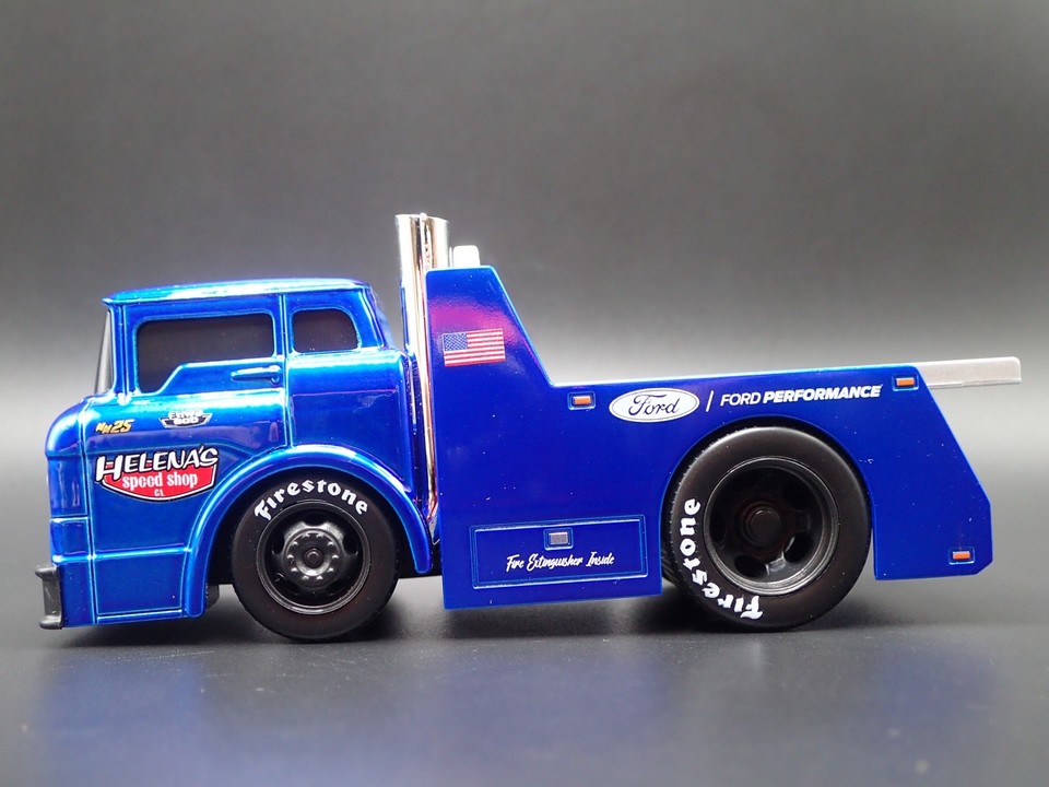 1966 66 FORD C600 FLATBED CAR HAULER BLUE 1:64 SCALE DIORAMA DIECAST ...