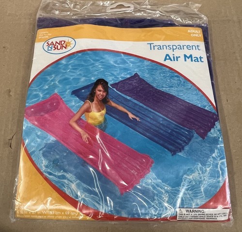 Lot Of 3 NEW Sand N Sun Transparent Air Mat Pool Floats Adult 6’ X 27 ...