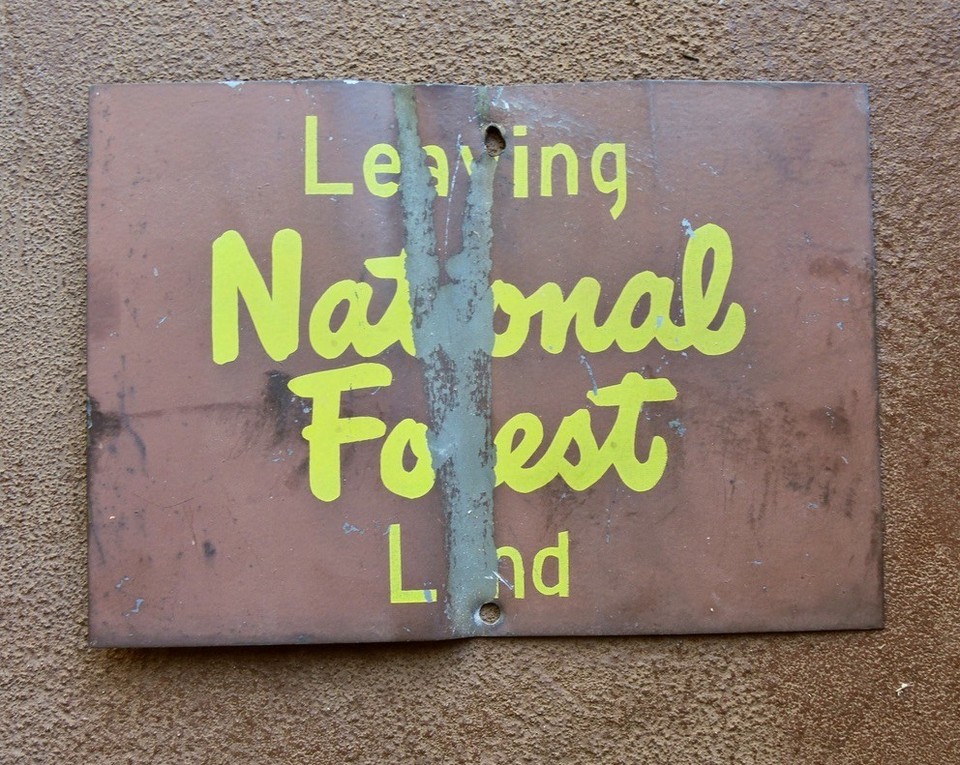 Vintage U.S. Forest Service Metal Sign Leaving National Forest | eBay