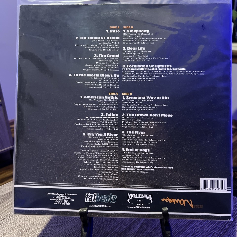 Vakill/The Darkest Cloud OG Lp/Chicago Hip Hop Wax/mole Men BEATS/Rap ...