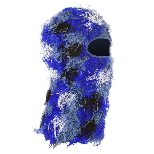 Distressed Balaclava Ski Mask Camo Knitted Face Cover Dazzling Blue ...