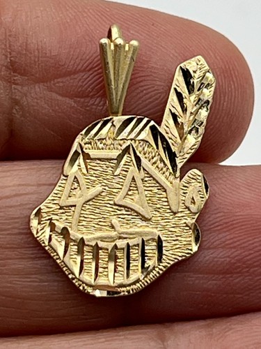 14KT Gold Cleveland Indians / Guardians Chief Wahoo Pendant - Not Scrap ...
