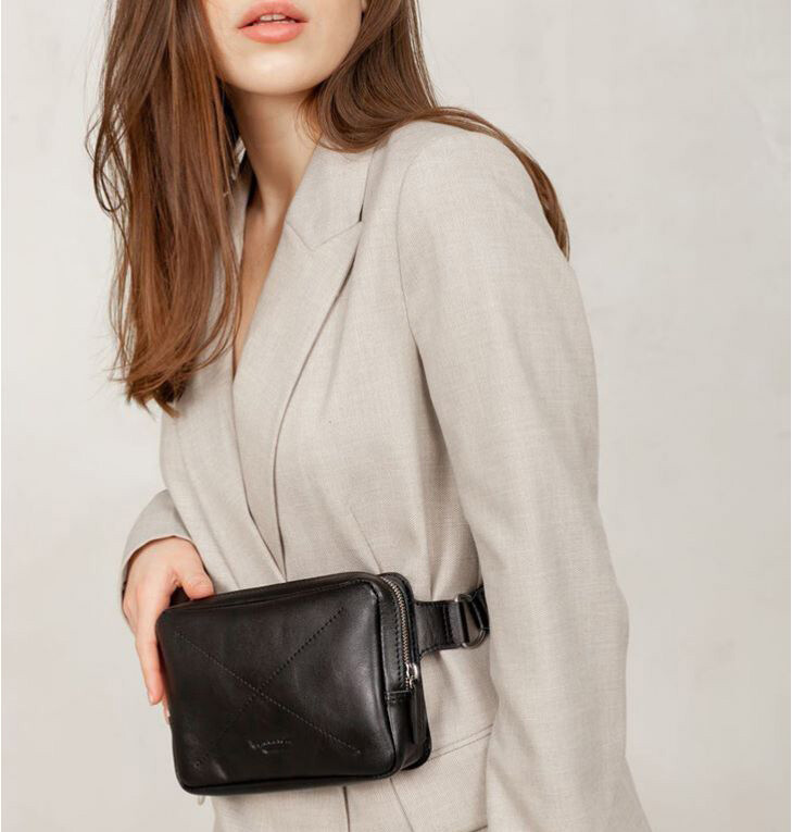 Stylish waist bag man woman in made genuine leather embossed handmade ...