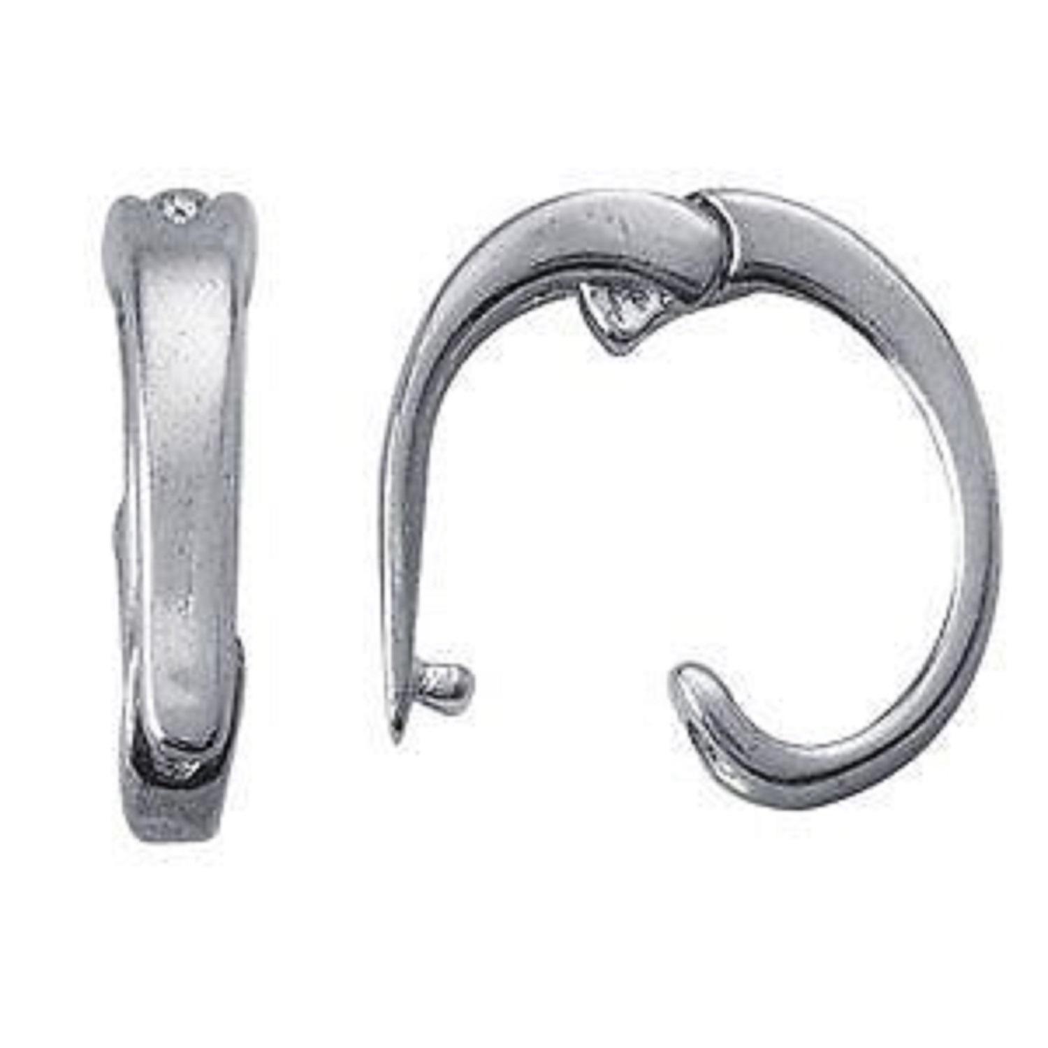 (2) Sterling Silver Small Size Pendant Enhancer Bail For Omega Pearls ...