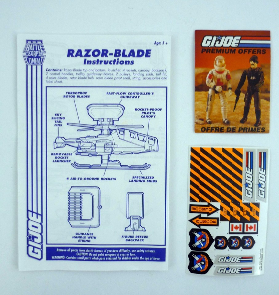 GI Joe Razor Blade Vintage Figure Vehicle Helicopter MIB w/Sealed ...