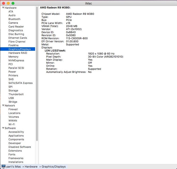 iMac 27" A1419 Late 2015 Logic Board -2GB AMD Radeon R9 M380 GPU *NO ...