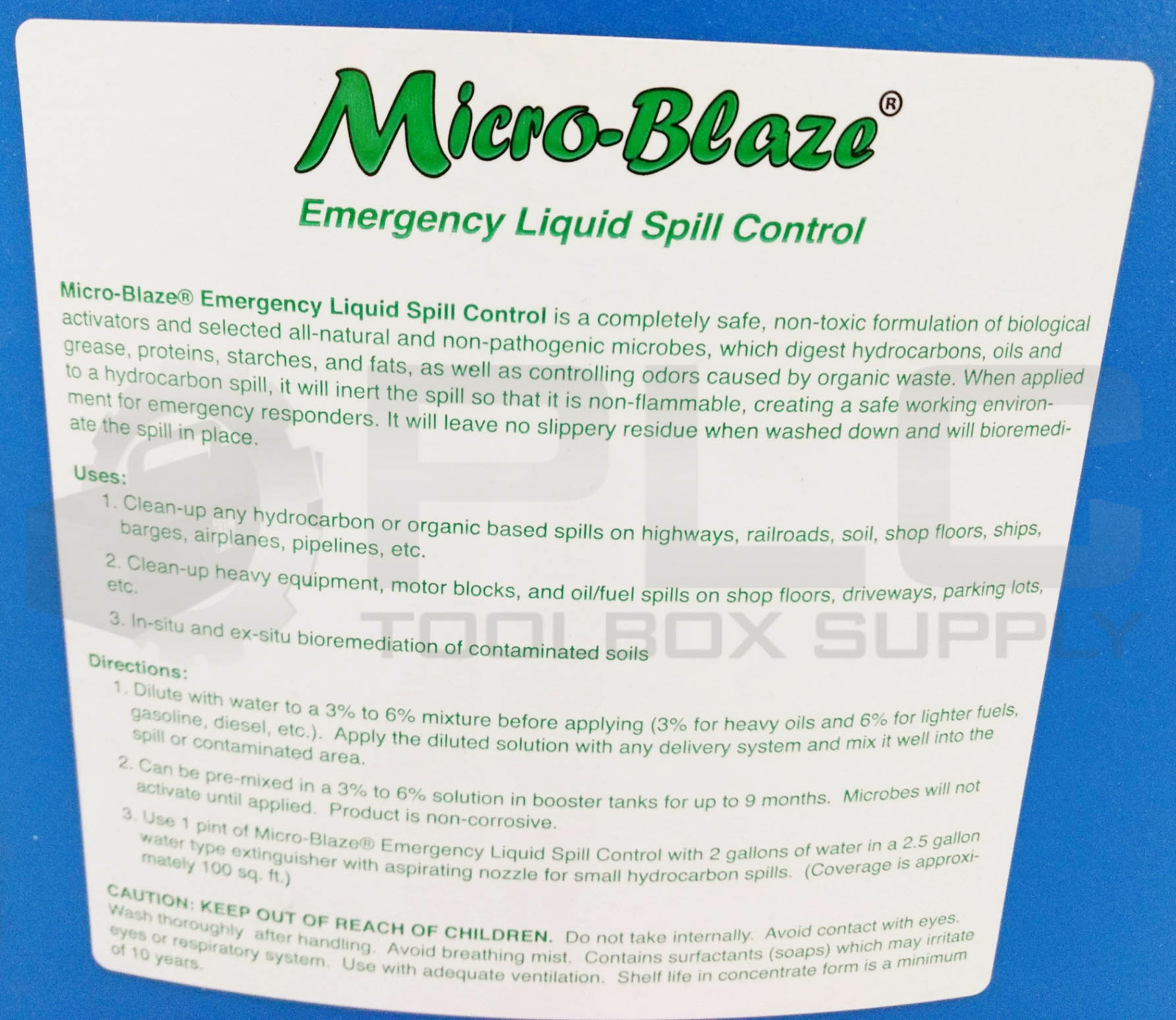 NEW MICRO-BLAZE EMERGENCY LIQUID SPILL CONTROL 55gal DRUM, MBELSC-5 | eBay