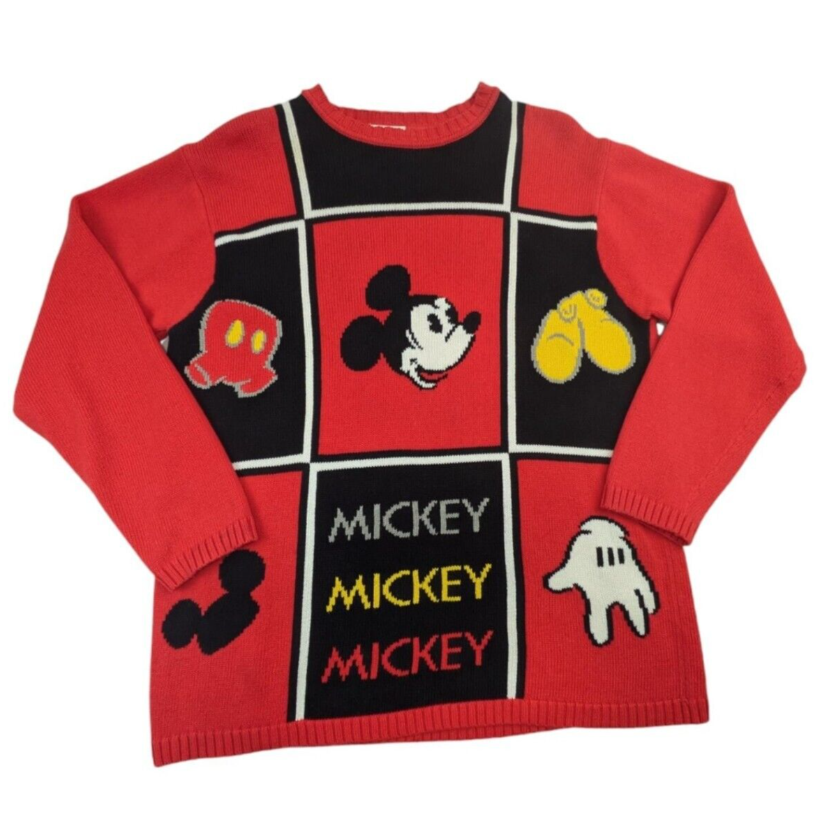 90s VTG Mickey Mouse Knit Sweater Walt Disney World Size XL | eBay