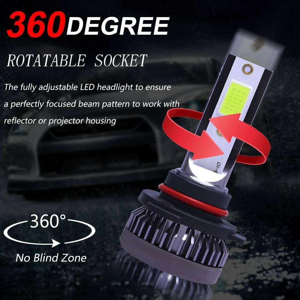 4x 9005 9006 LED High Low Beam Combo Headlight Bulbs Kit 8000K Ice Blue ...