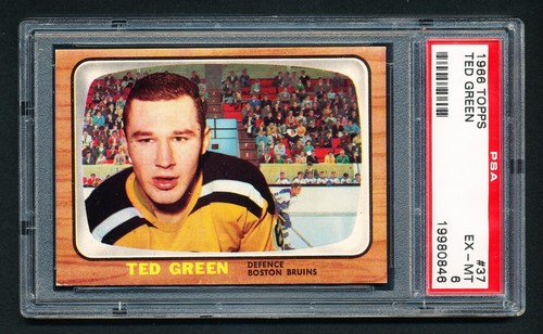 1966 TOPPS HOCKEY 37 TED GREEN BOSTON BRUINS PSA 6 EX-MINT | eBay