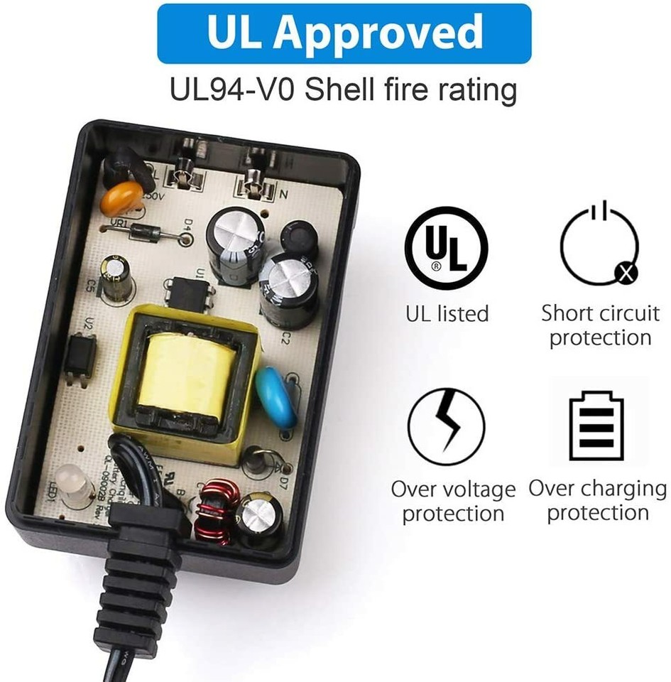 12V Battery Charger Adapter for Razor Power Rider 360 Electric Tricycle ...