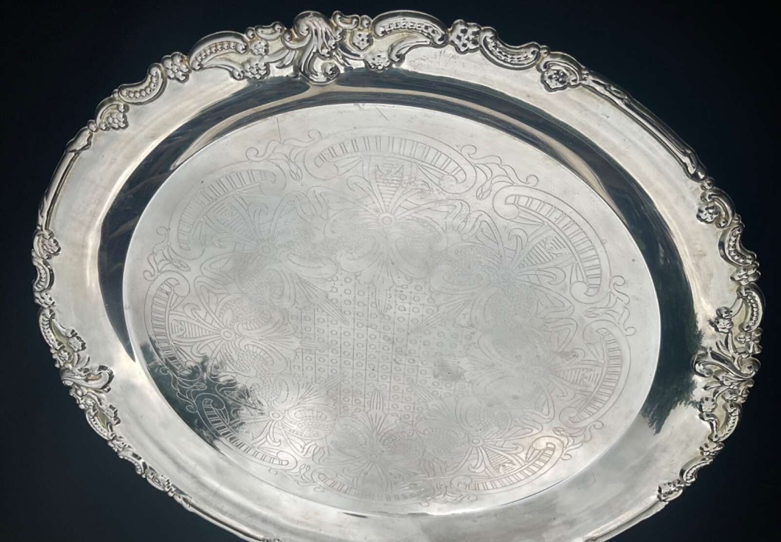 GODINGER SILVER ART CO. LTD. Silver Plated ROUND Serving Party Tray ...