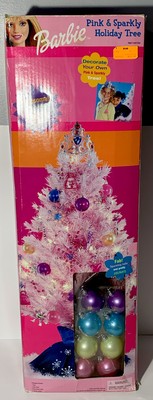 Vintage Barbie Pink & Sparkly Holiday Christmas Tree 2001 W/ Box | eBay