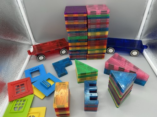 Magnetic Kids Toy 2 Cars Building Set Magnetic Blocks | eBay