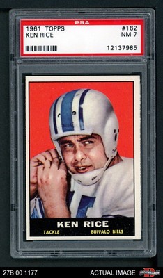1961 Topps #162 Ken Rice Bills Auburn PSA 7 - NM | eBay