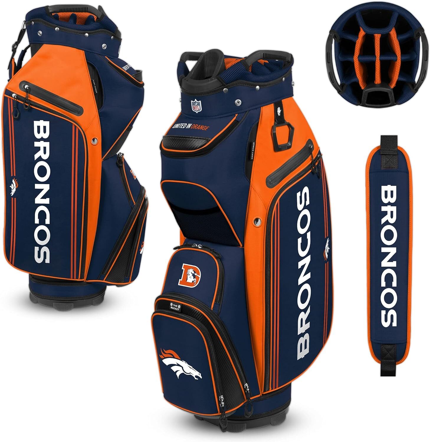 Team Effort NFL The Bucket III Cooler Cart Golf Bag - Denver Bronco(D2 ...