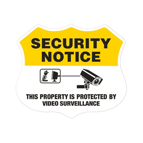 1-10pc Video Warning Sign Decals Security Camera Warning Label for ...