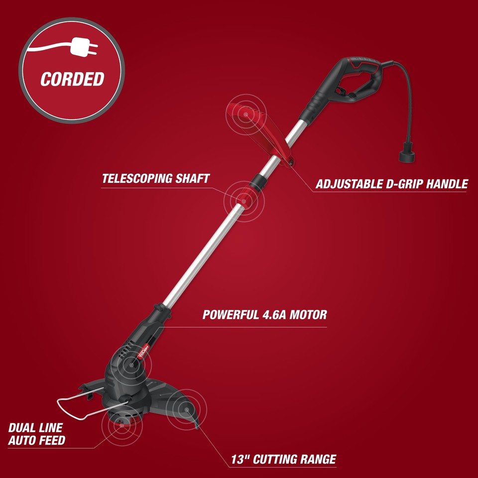 String Trimmer Corded Electric Hyper Tough New 4.6-Amp 13in | eBay