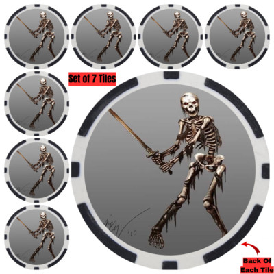 Skeleton Warrior Tile Miniatures (7) - For Table Top RPG's Like D&D ...