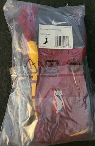 2 - Nike NBA Authentics Basketball Socks Sz X-Large PSK651-677 Red/Gold ...