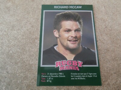 RICHARD MCCAW (ALL BLACKS NEW Z.), RUGBY TRADING ROOKIE CARD, COLLECTOR ...
