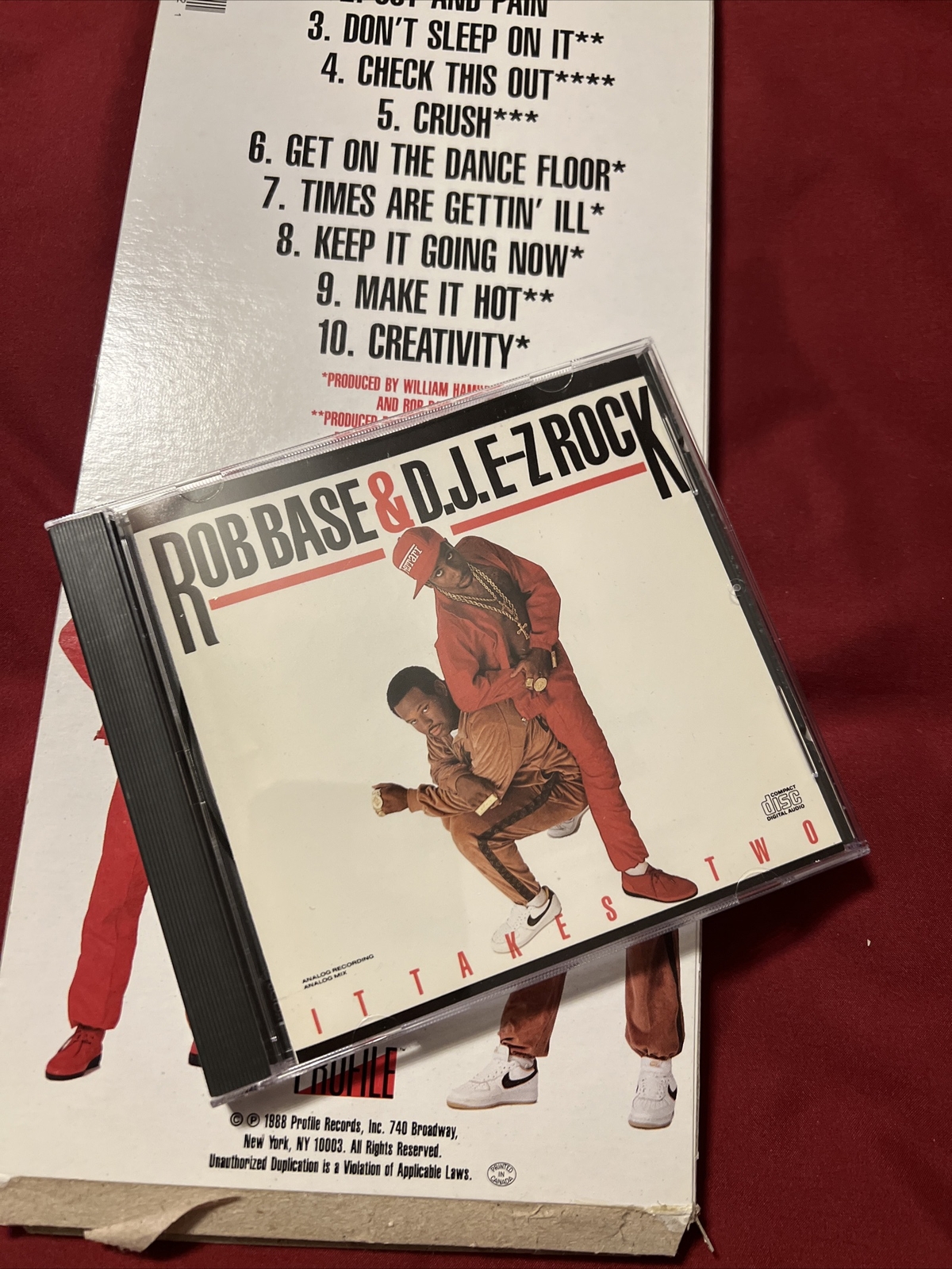 LONGBOX Mint CD It Takes Two by Rob Base & DJ E-Z Rock 1988 Joy and ...