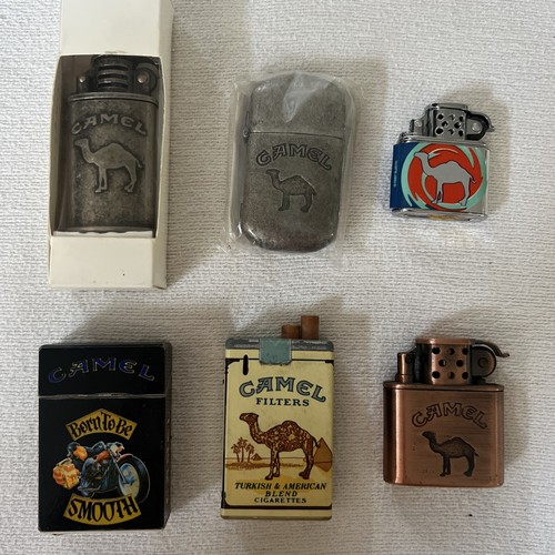 Vintage Lot Of 6 Camel Cigarette Lighters 80’s 90’s Joe Cooper Nickel ...
