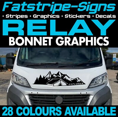 fits Citroen Relay Graphics Stickers Decals Camper Van Motorhome Bonnet ...