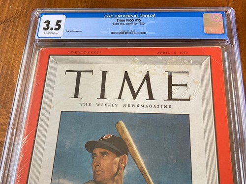Ted Williams Time Magzine CGC 3.5 OW (Iconic 1st Cover 1950)-Red Sox ...