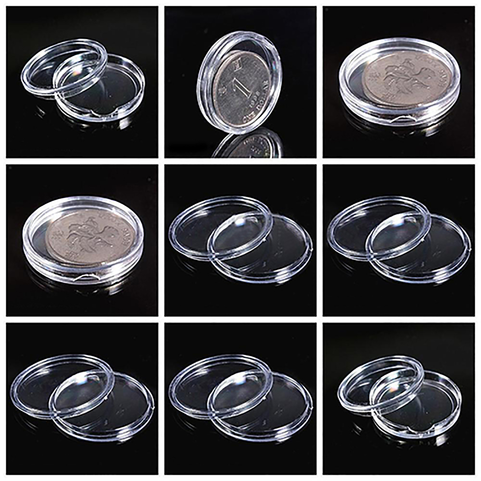 10pcs Coin Box Wear-resistant Safe Protection Transparent Coin Capsule ...